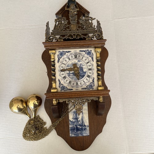 Rare Dutch Zaandam Zaanse 8 Day Wall Clock Delft Holland Franz Hermle ...