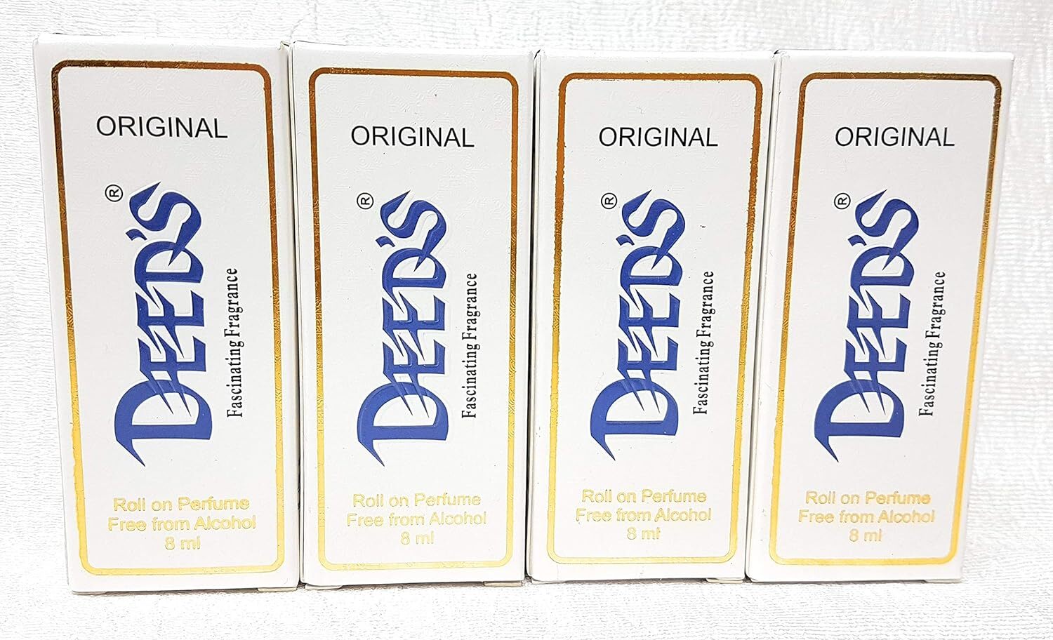 Almas Deeds Roll On Perfume 8ml each pack Unisex Fresh Scent Pack of 4 ...