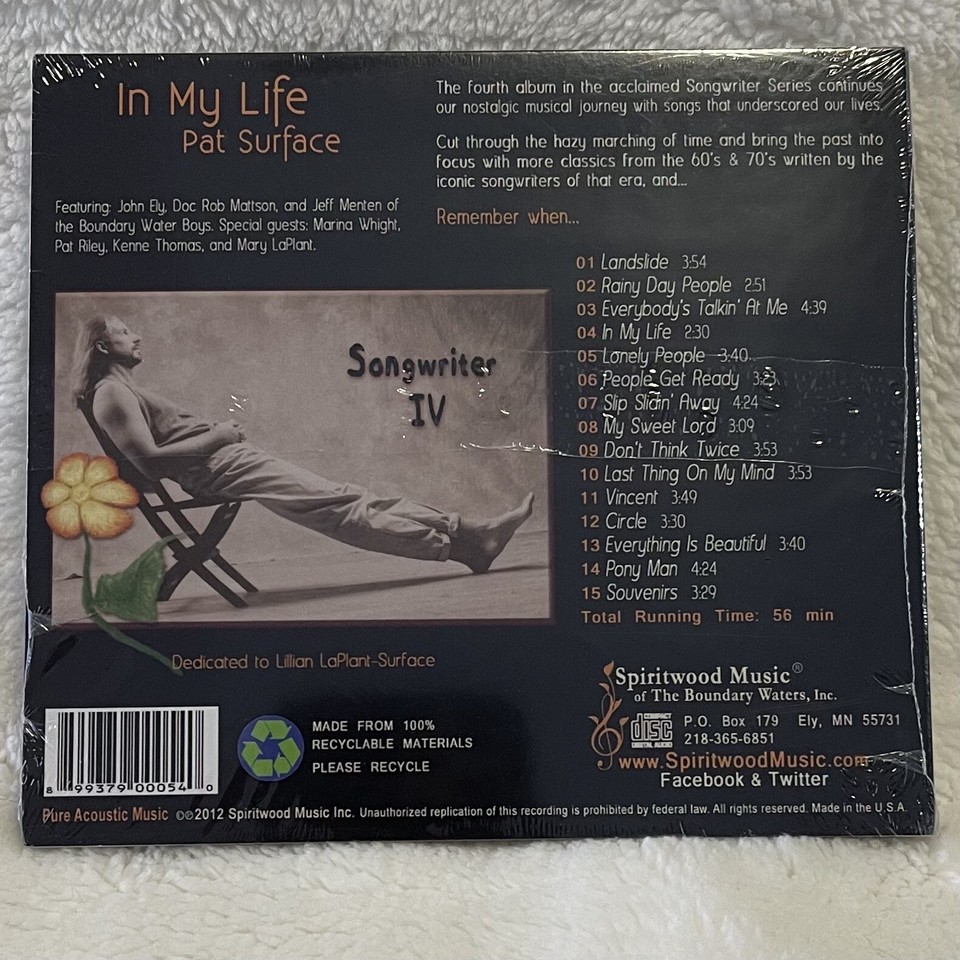 Pat Surface Songwriter IV In My Life CD 2012 New | eBay