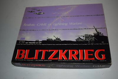 BLITZKRIEG AVALON HILL (1965) WWII LIGHTNING WARFARE BOARD GAME (HDN88 ...