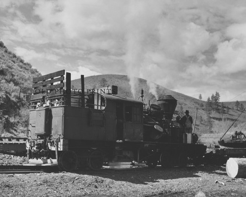 Steam Locomotive Log Train Photograph Baker County Oregon 1941 8x10 ...