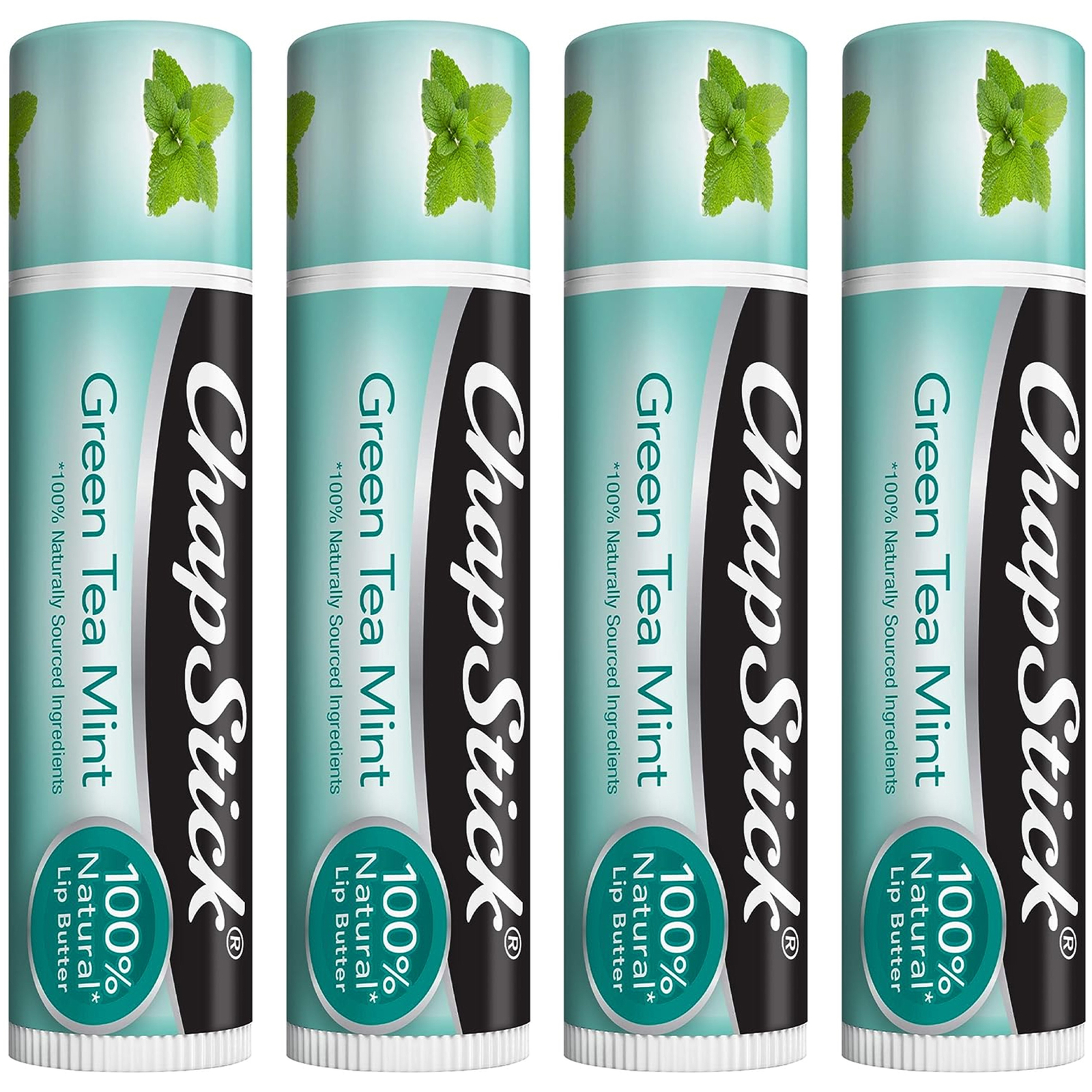 4-New ChapStick Green Tea Mint 100 Percent Natural Ingredients Lip ...