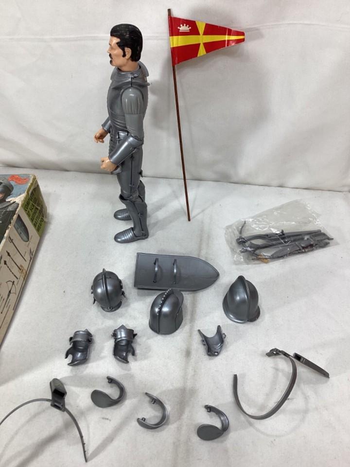 1968 Marx Sir Stuart Silver Knight Doll Figure 12 Inch Vintage Boxed ...