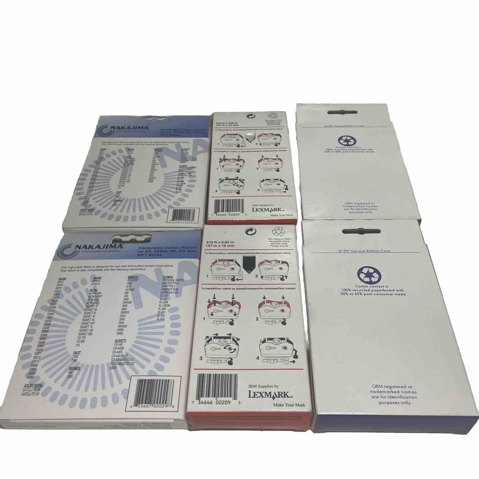 Lot IBM 1299508 Typewriter High-Yield Black Correctable Film Ribbons ...