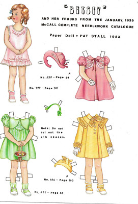 Vintage Paper Doll - Betsey by Pat Stall - Doll News 1983 Uncut | eBay
