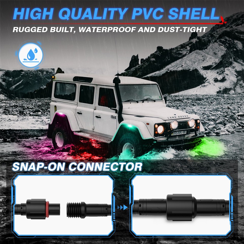 3-Pin Extension Wire Cable for C2 RGB+IC Rock Light, W1 Whip Light ...