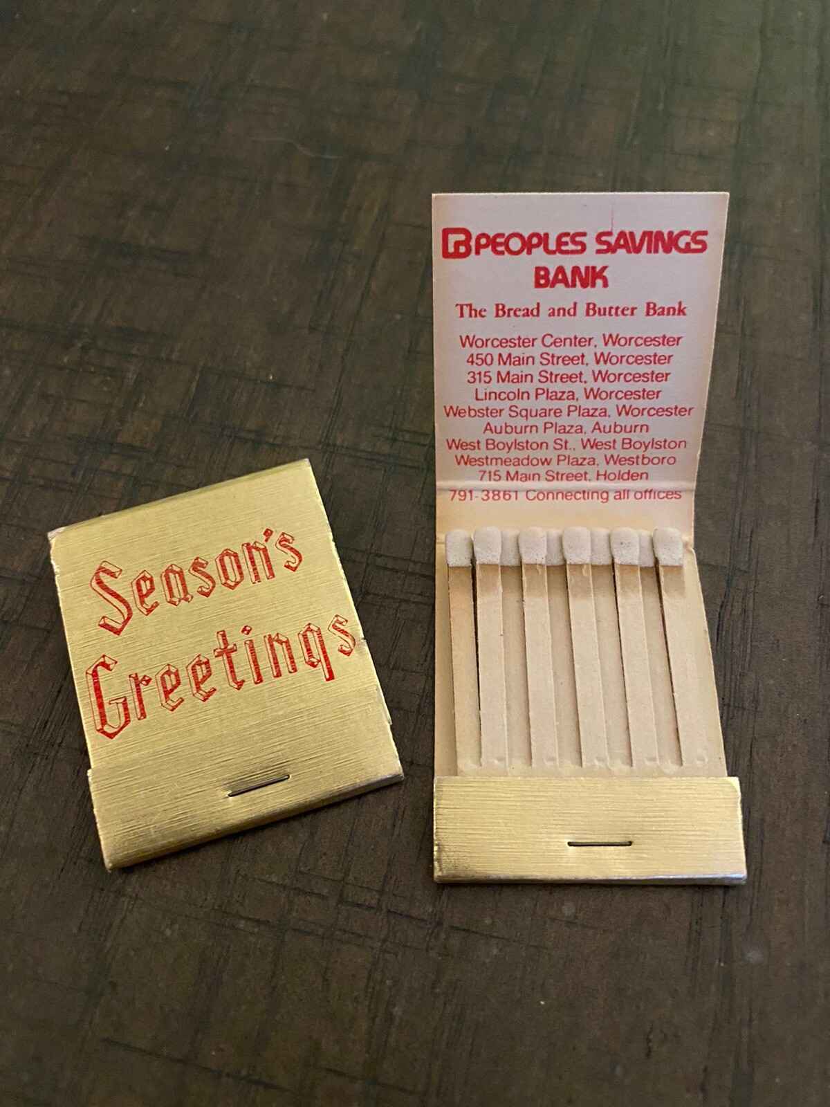 VTG Season Greetings Promotional Matchbooks People Savings Bank MA | eBay