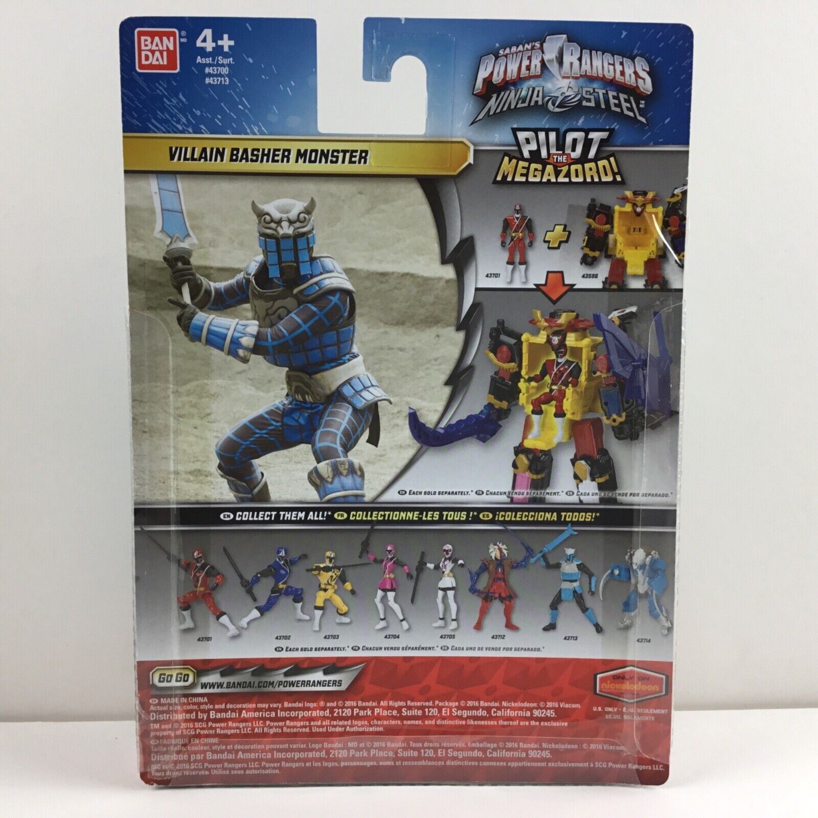Bandai POWER RANGERS 2016 Ninja Steel BASHER MONSTER 5" Figure Villain ...