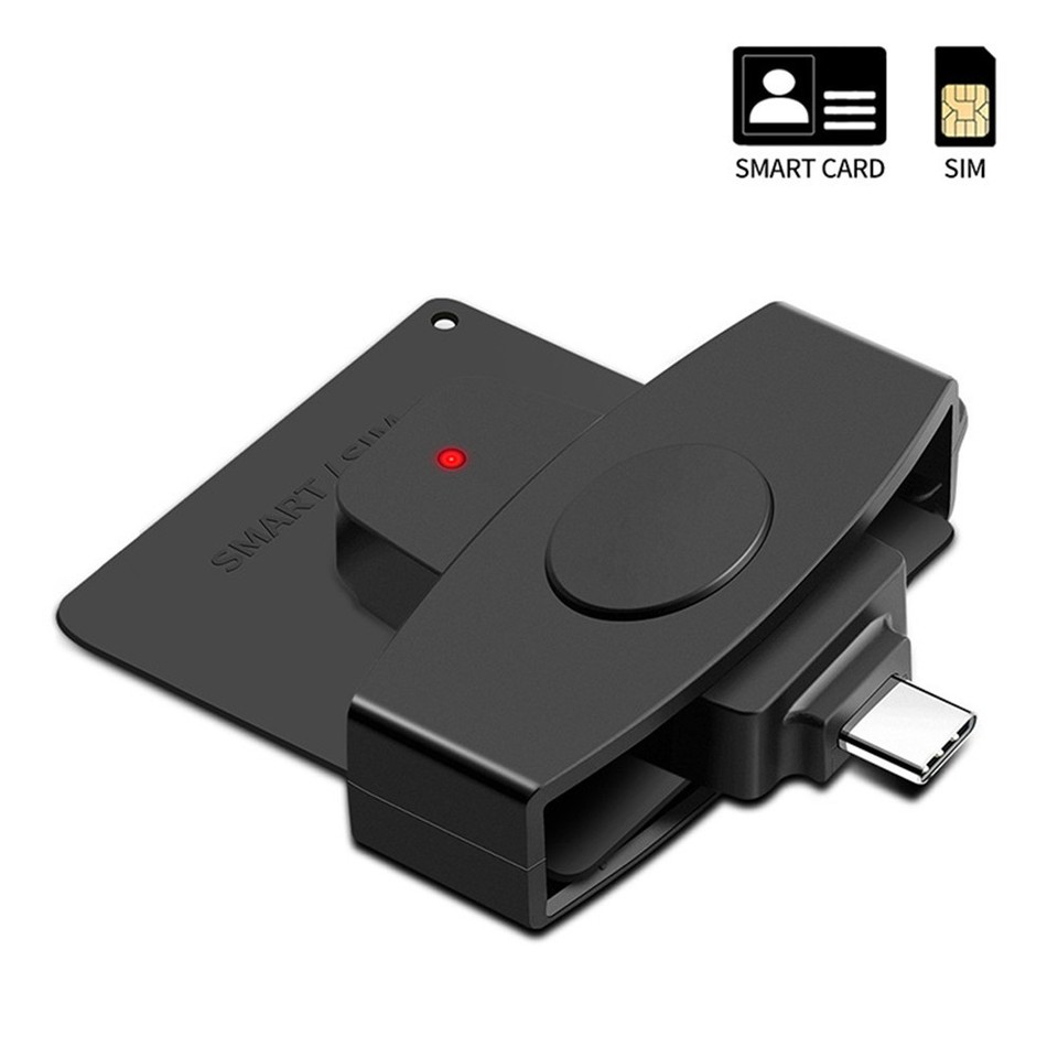Type-C 5V 1.8V Smart Card Reader SIM DOD ID CAC Card Adapter Credit ...