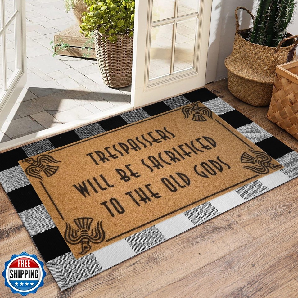 2 Pcs Funny Welcome Doormat for Outdoor Nonslip Funny Coir Doormats ...