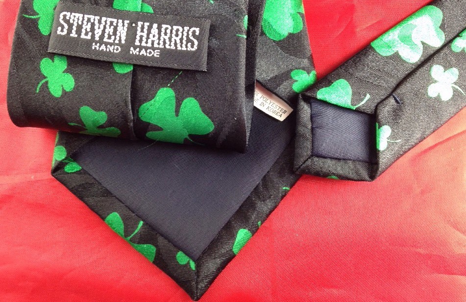 Mens Tie St Patricks Day Irish Pot Gold Clover Steven Harris Handmade ...