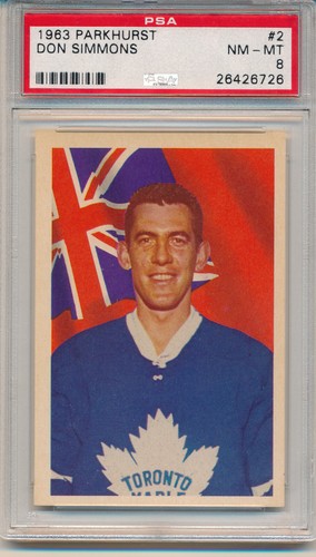 1963 Parkhurst Hockey Don Simmons (#02) PSA8 PSA | eBay