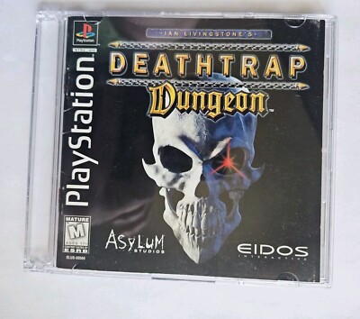 Deathtrap Dungeon (PlayStation 1, PS1, Authentic, Manual, Black Label ...