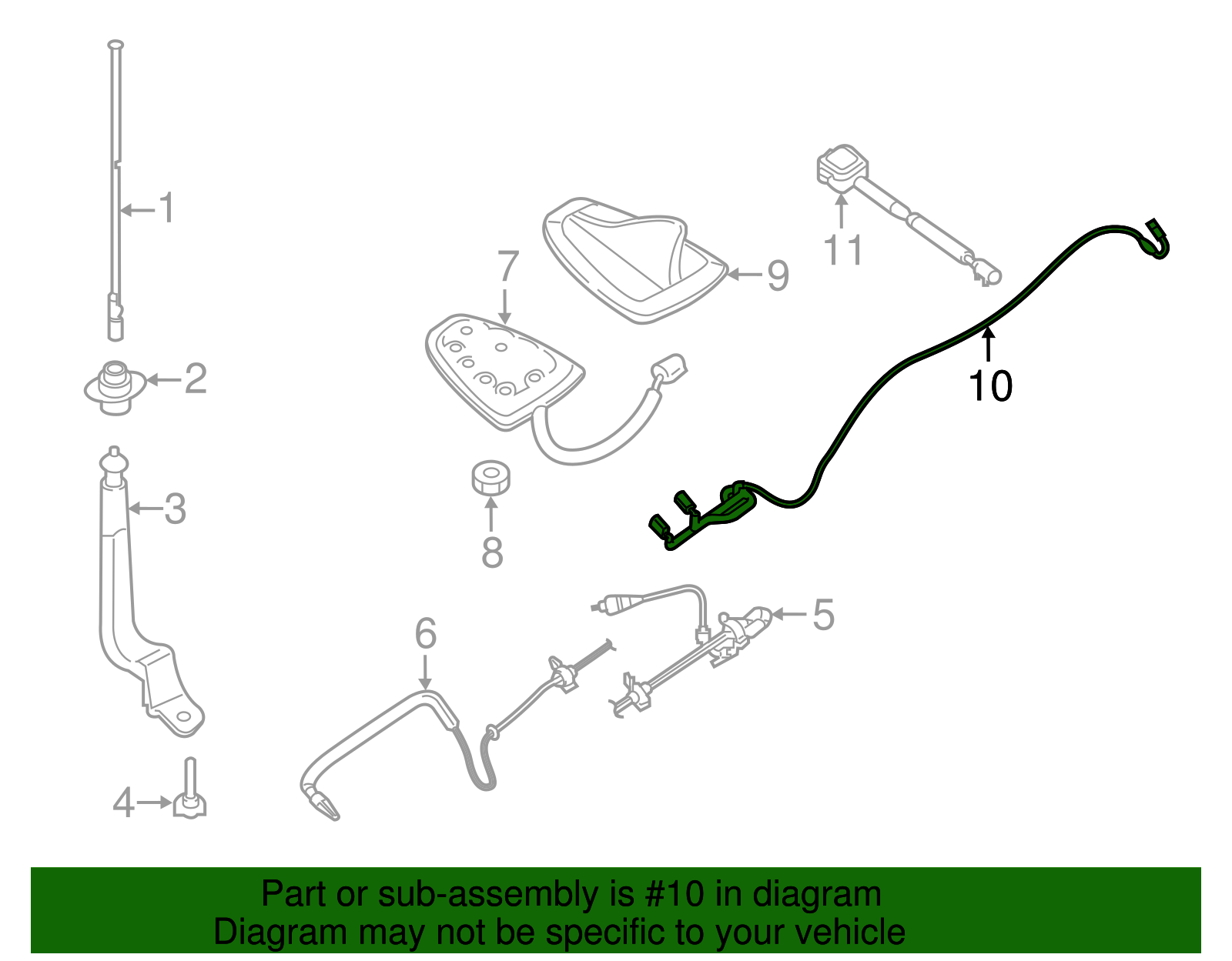 Genuine Nissan Feeder Antenna 282439FT0A / 28243-9ft0a OEM for sale ...