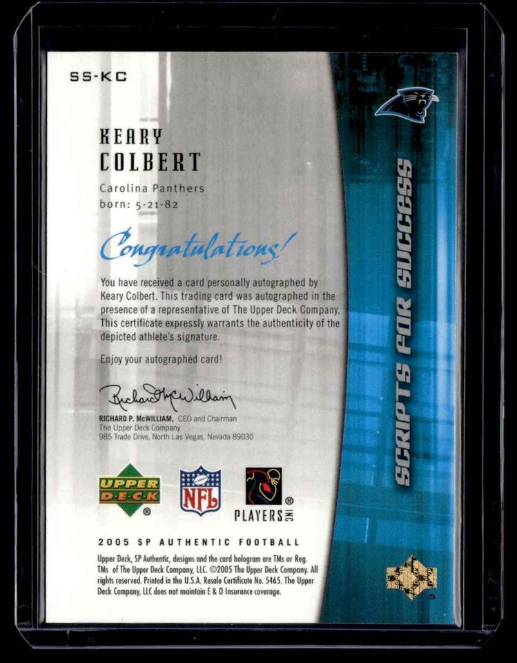 2005 Upper Deck SP Authentic Scripts for Success Keary Colbert Auto ...