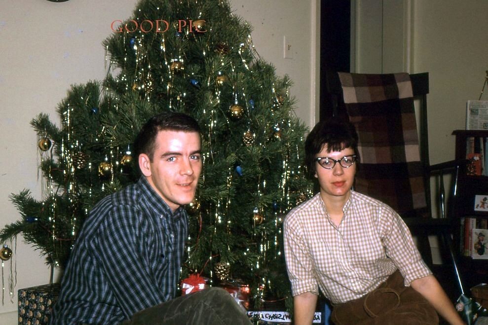 #J35-Vintage 35mm Slide Photo- Man- Woman- Christmas Tree - 1964 | eBay