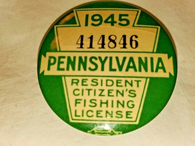 Licenses - License Button Pennsylvania Fishing Commission Permit