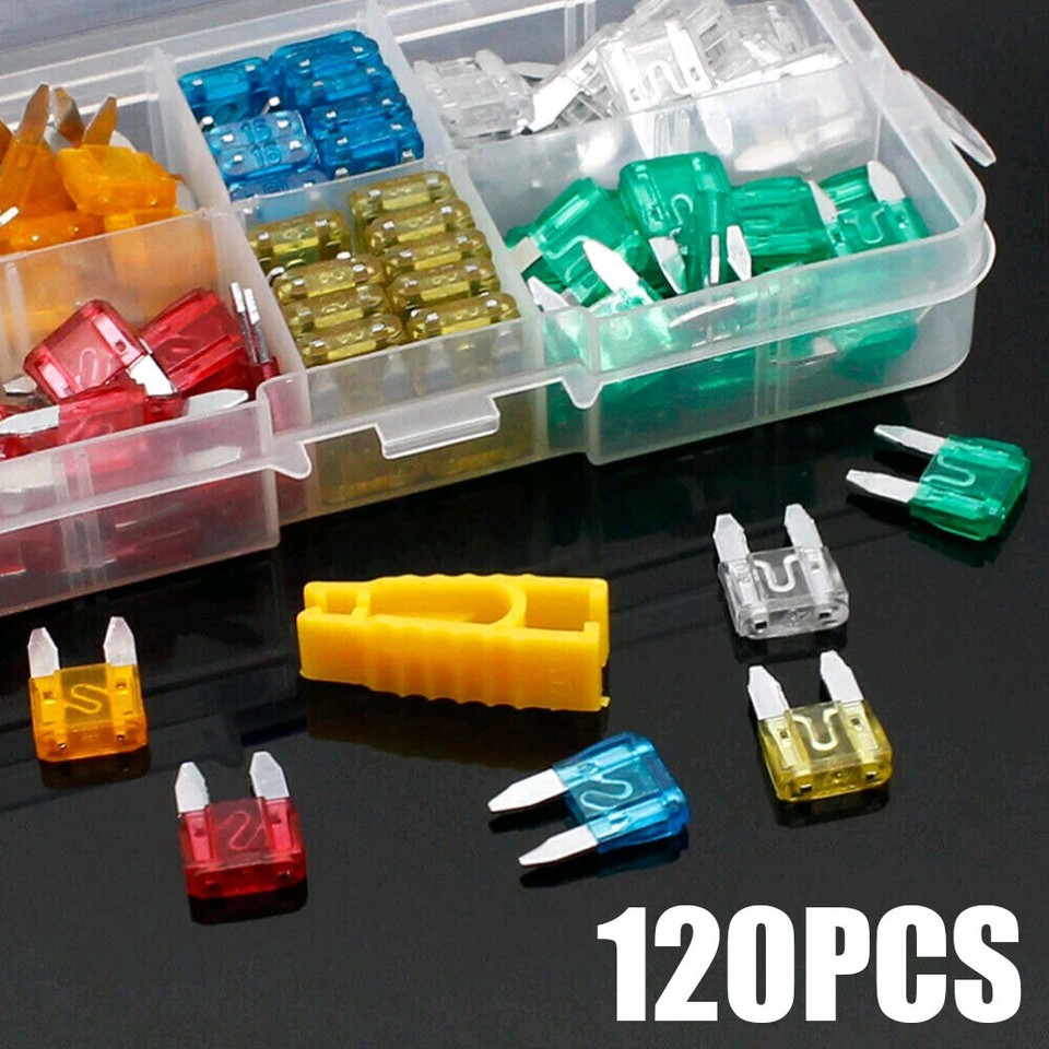 120Pcs Mini Car Fuses 2-35A Mini Bike Van Auto Fuse Blade Set with ...