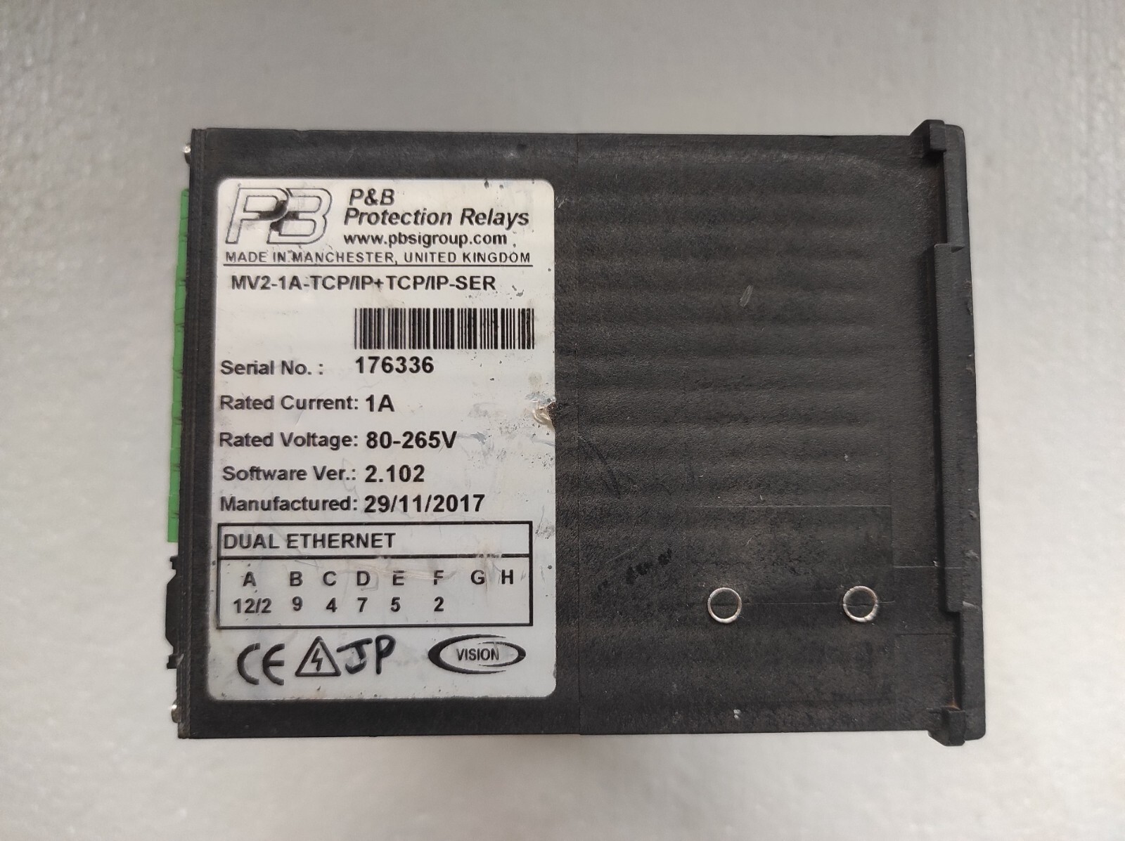P&B MV2-1A-TCP/IP+ TCP/IP-SER Protection Relay VISION Motor Protection ...