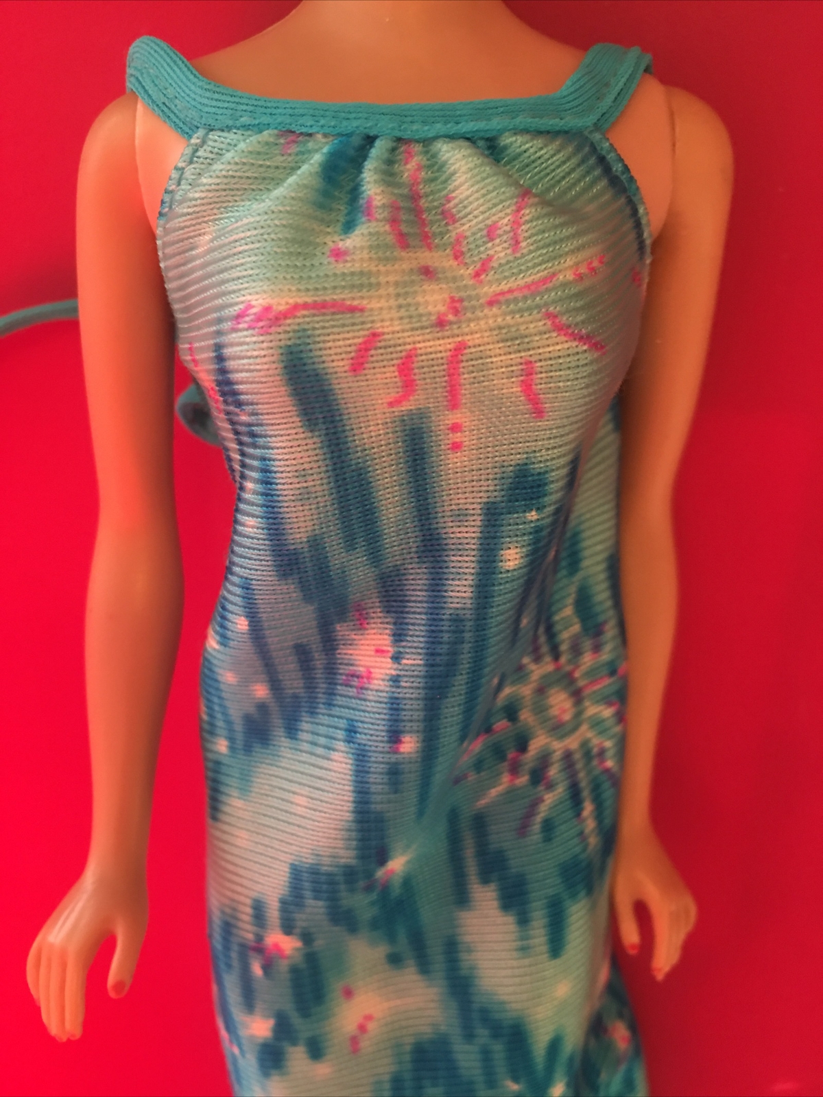 Vintage Barbie Best Buy #1360 Rare Turquoise Variation Halter Dress No ...