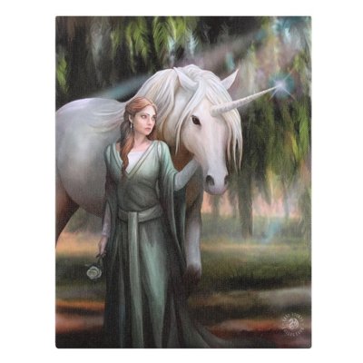 UNICORN & MAIDEN CANVAS 'EVERGLADE' BY ANNE STOKES HORSE MYTHICAL WALL ...