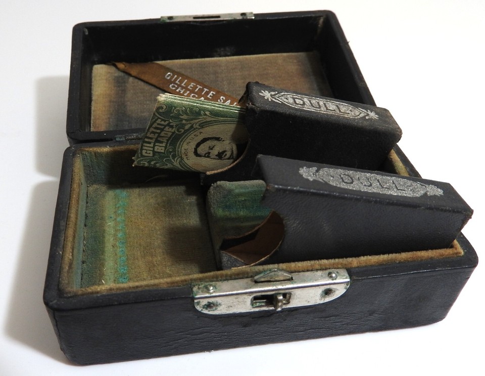 Rare Early Gillette Double-Ring Safety Razor Set Antique - no serial ...