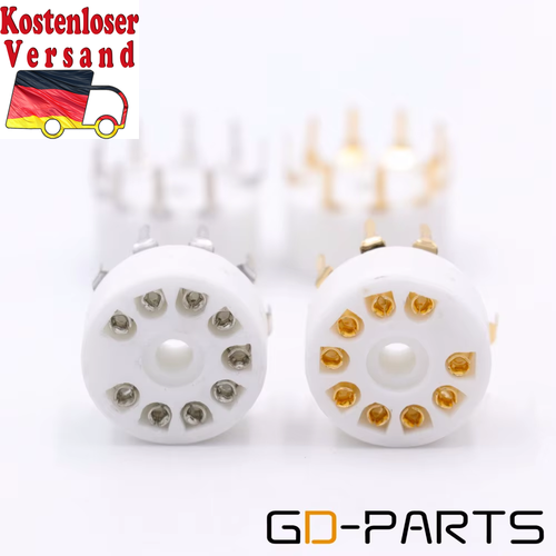 10PCS Ceramic 9Pin B9A PCB MOUNT Tube Socket for 12AX7 12AT7 12AU7 6DJ8 ...