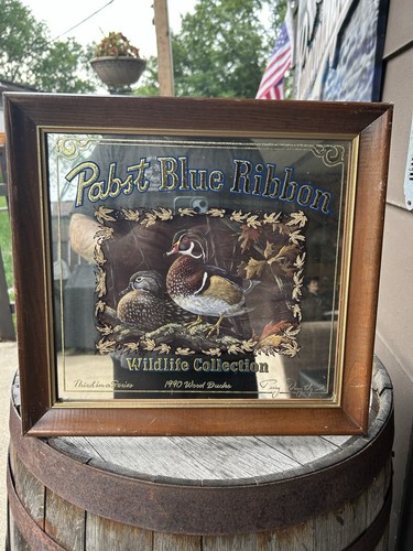 1990 Pabst Blue Ribbon Wildlife Collection Wood Ducks Beer Mirror T ...