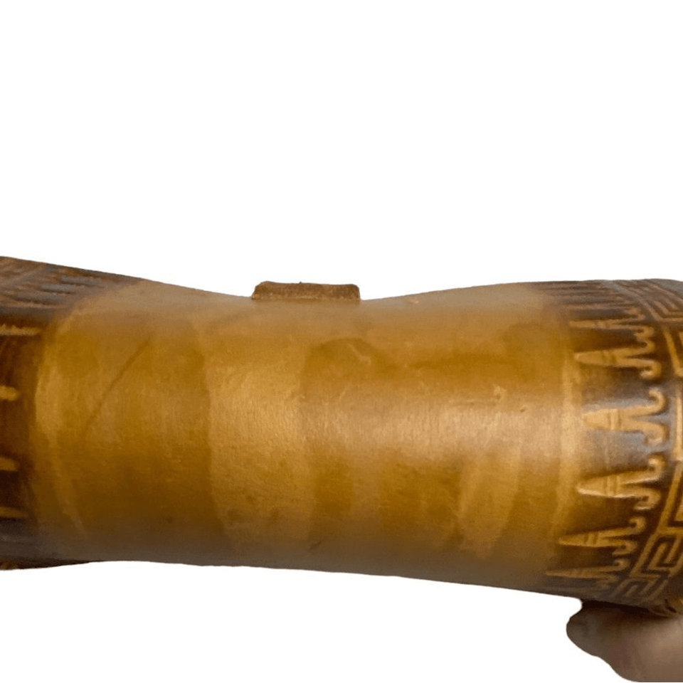 Aztec Tooled Leather Brown Buckle Closure Whip Stitch Crossbody Saddle ...