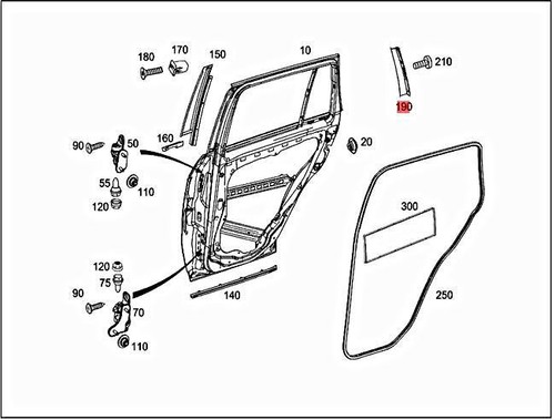 Genuine MERCEDES W204 X204 SUV C-pillar outside right Trim 2046901887 ...