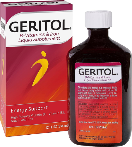 Geritol, Liquid Vitamin and Iron Supplement, Energy Support, Contains ...