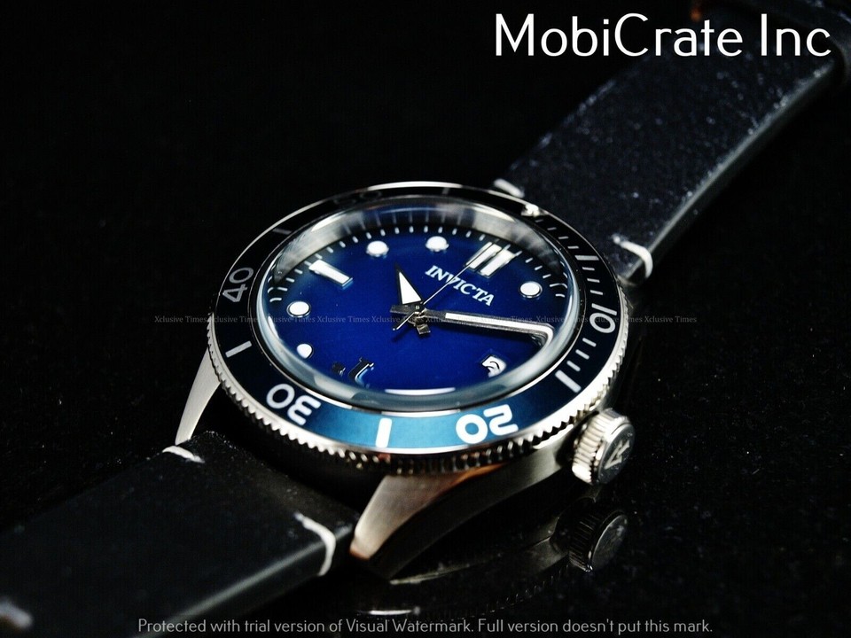 Invicta Men's 44mm Vintage Automatic Top Hat Curved Crystal Blu DL ...