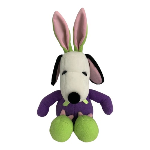Peanuts Snoopy Easter Plush Purple Outfit Bunny Slippers 10" Spring | eBay