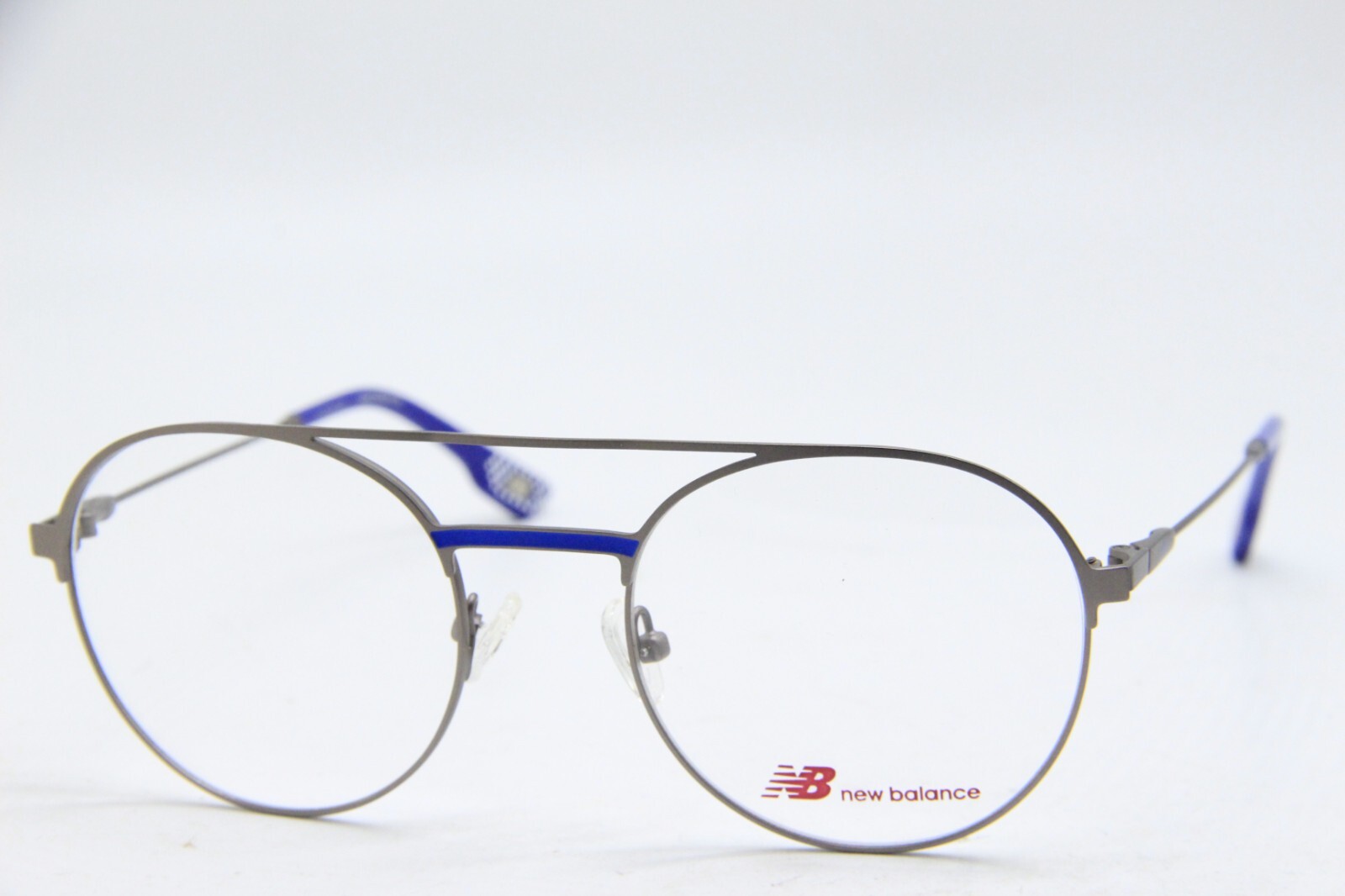 NEW NEW BALANCE NB 4128-1 SILVER BLUE AUTHENTIC EYEGLASSES 51-20 | eBay