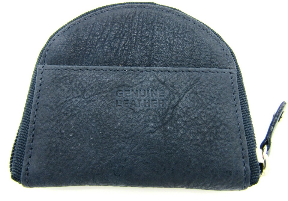 Unisex Real Premium Soft Leather Coin Pouch Zip Around Wallet Purse ...