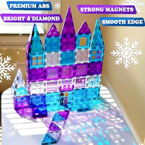 Frozen Magnetic Tiles 102PCS with 2 Stairs Dolls Princess Castle ...