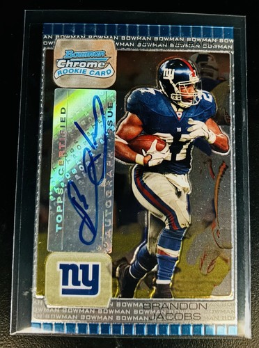 Brandon Jacobs 2005 Bowman Chrome Autographed Rookie Card | eBay