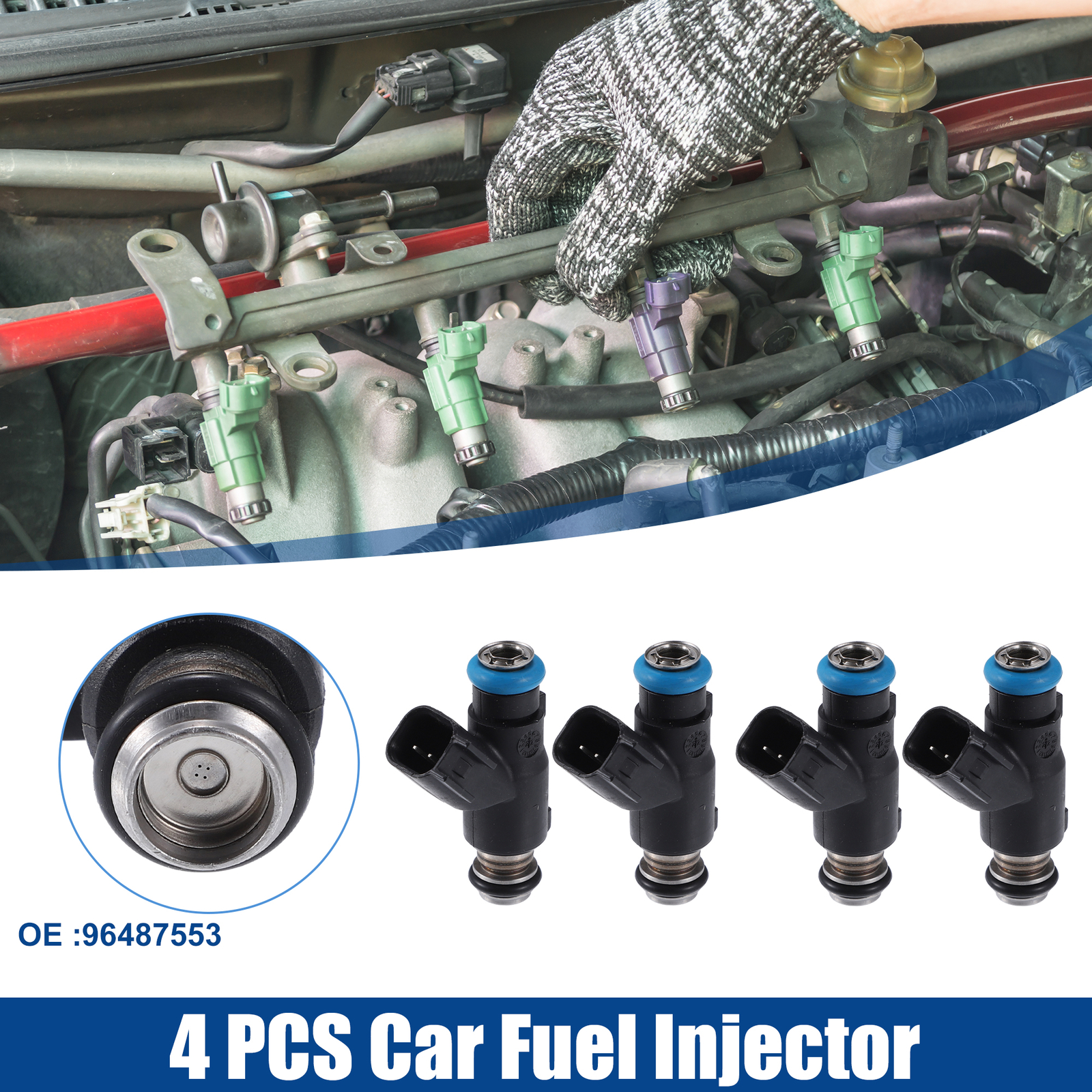 4pcs 96487553 Car Fuel Injector Nozzle for Chevrolet Aveo 1.6L 2006 ...