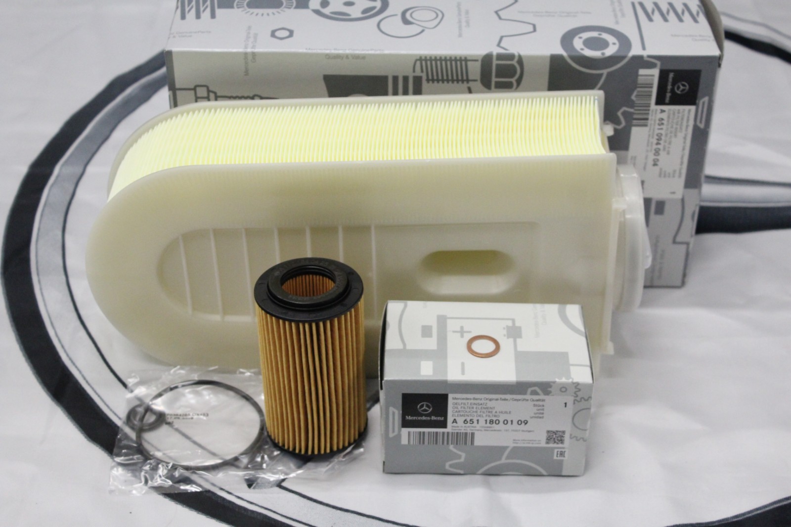 Genuine Mercedes-Benz W212 E-Class Oil Filter Air Filter Diesel Service ...