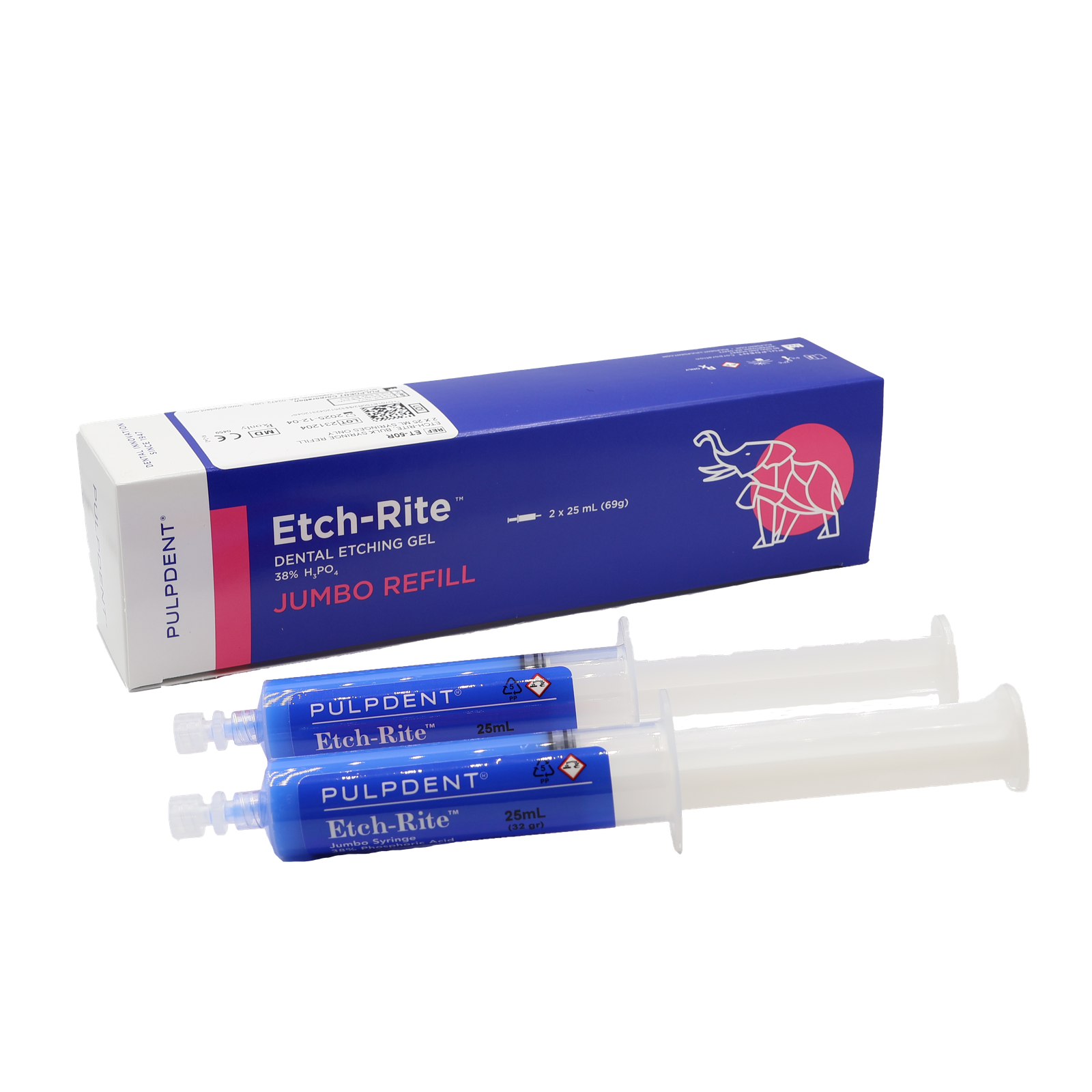 Pulpdent ET-50R Etch-Rite 38% Dental Etching Gel Jumbo 2/Pk 25 mL | eBay
