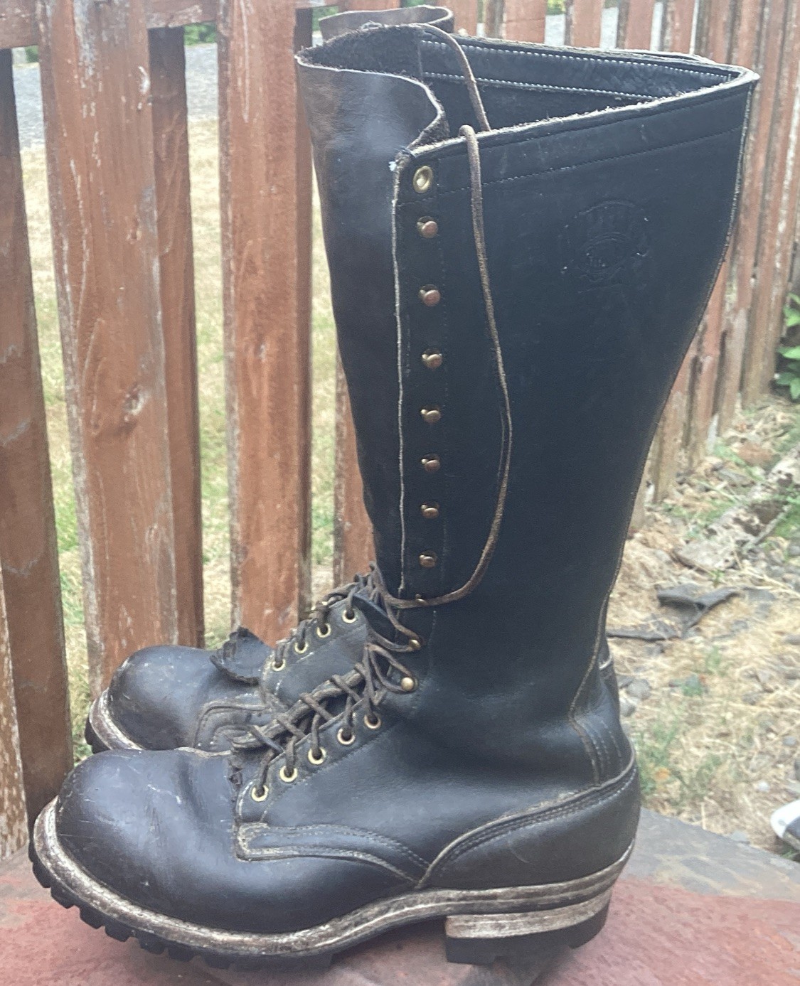 Whites Boots Tall 18" Black Leather Lineman Logger Smokejumper 12B ...