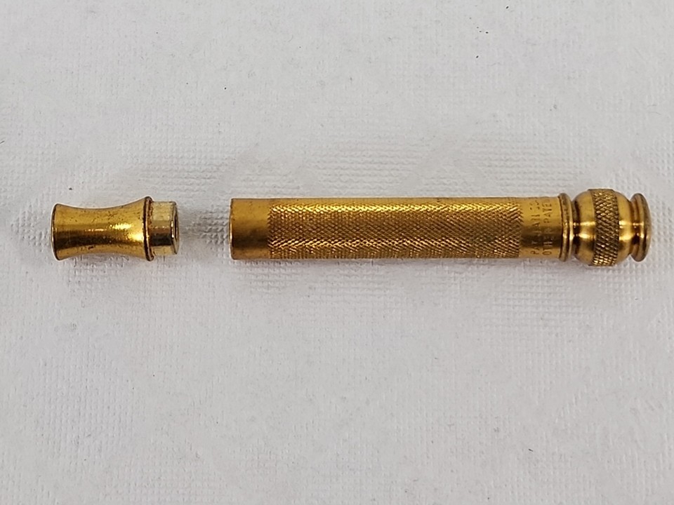 Vtg Gillette Gold Brass Ball End Safety Razor Open Comb Edge Pat Jan ...