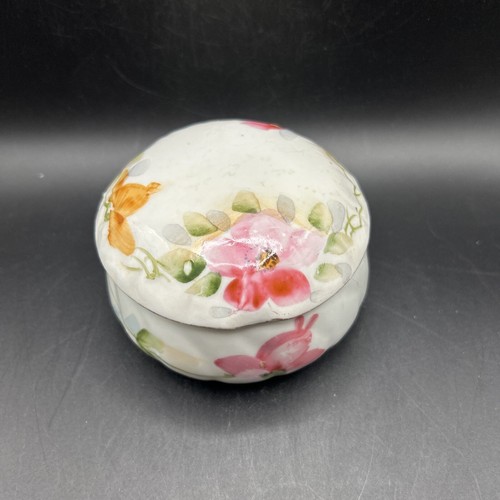 Vintage Japan Raised Enamel Floral Lidded Dresser Trinket Jewelry ...