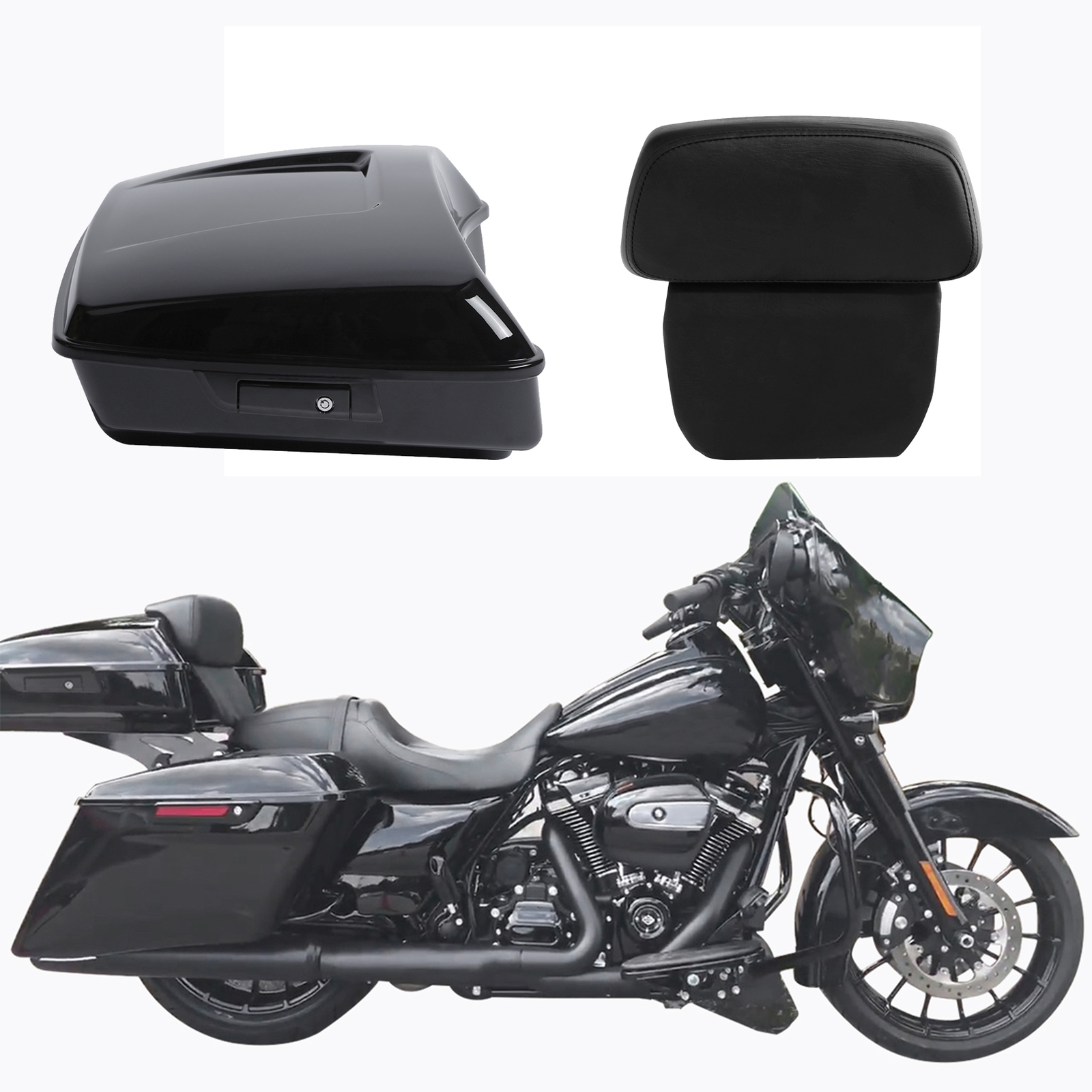 Fit For Harley Touring Street Road Glide 14-25 Chopped Trunk W ...