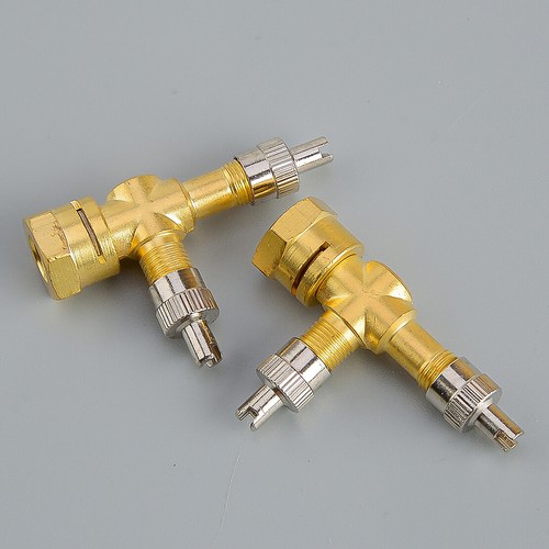 2pcs TPMS Valve Tee Adapter 3-way Pure Copper Motorcycles Automobiles ...