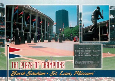 Postcard Busch Baseball Stadium & Stan Musial Statue, St. Louis ...