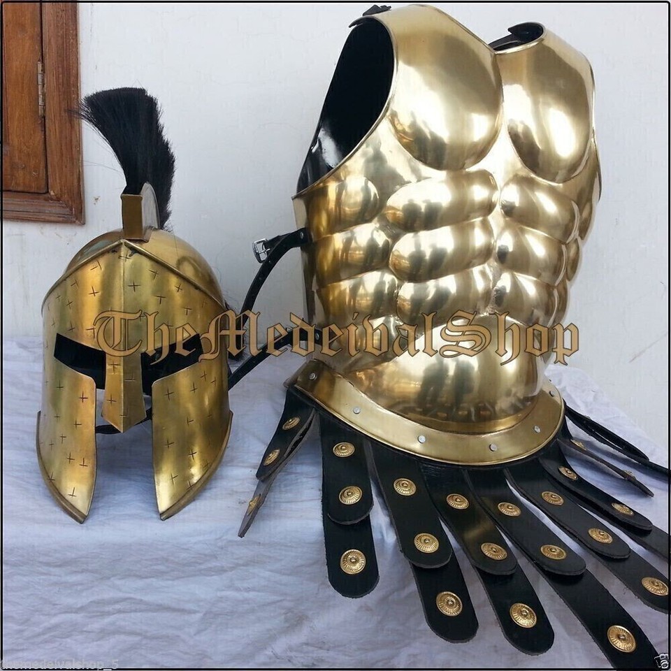 MEDIEVAL MUSCLE AND ROMAN SPARTAN HELMET,KING 300 COSTUMES ARMOR FOR ...