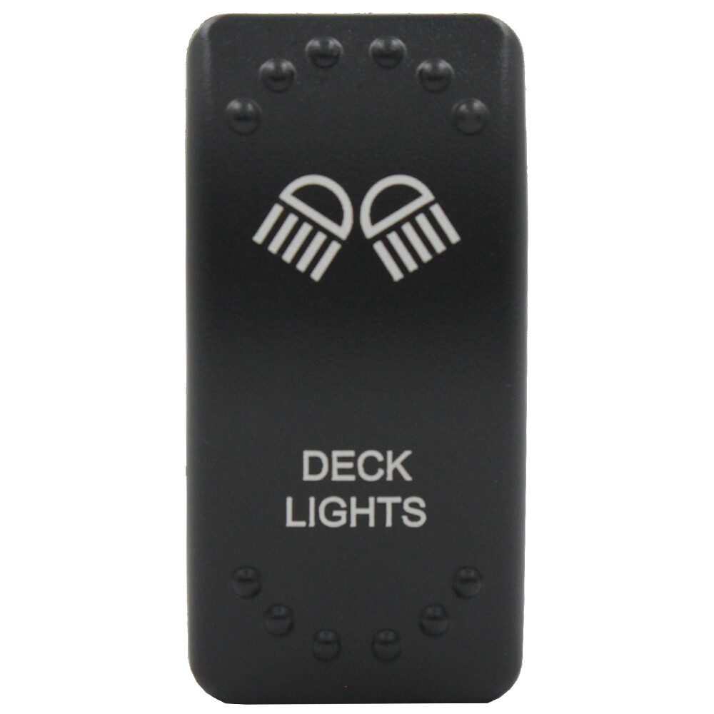 Rocker Switch Laser Etched Cover Only DECK LIGHTS for LED Boat Caravan ...