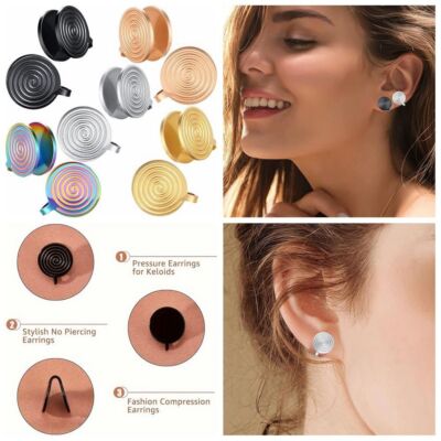 Non Piercing Earrings Keloid Pressure Earrings Clip on Compression ...