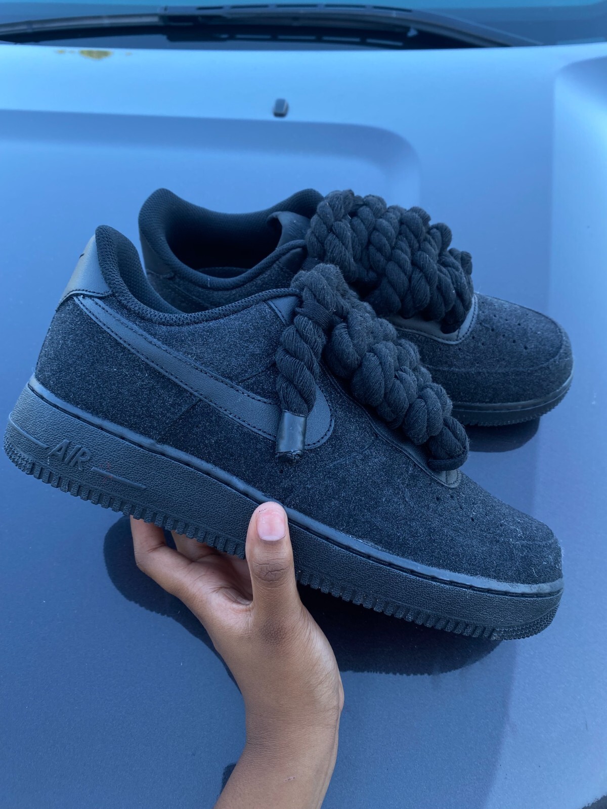 Custom Air Force 1, Custom Glitter Red Bottom Air Force 1,Custom Rope ...